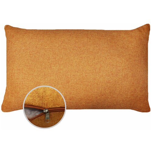 Подушка декоративная на диван кантри рогожка 35х55 оранжевый (терракотовый)