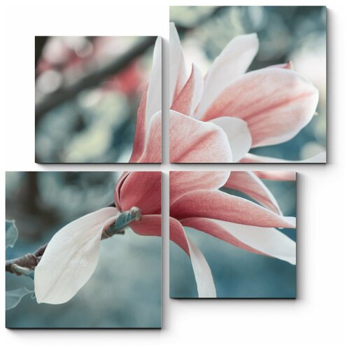 Модульная картина Нежные цветы магнолии 140x140