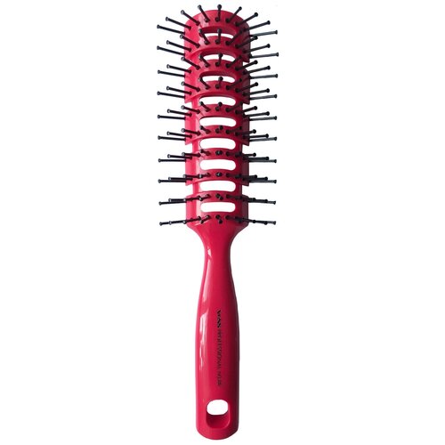 Профессиональная расческа для укладки волос VESS с антибактериальным эффектом Skelton Brush (красная)