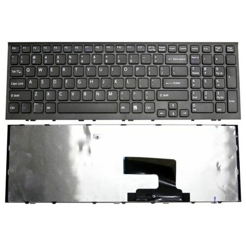 Клавиатура для ноутбука Sony Vaio VPC-EE series черная с черной рамкой