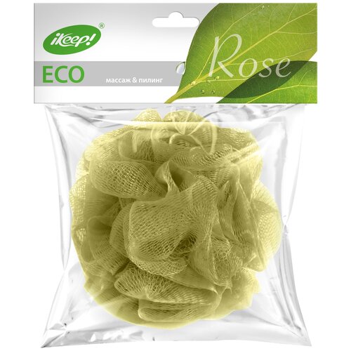 IKEEP! мочалка для тела из сетки роза, 1 шт, цвет в ассортименте