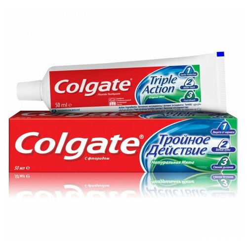 Colgate-Palmolive Тройное действие Натуральная мята комплексная Colgate зубная паста 50 мл
