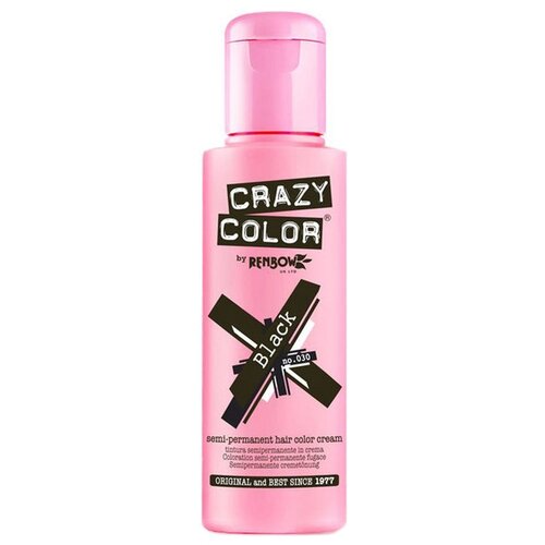 Crazy Color Краситель прямого действия Semi-Permanent Hair Color Cream, 30 black, 100 мл