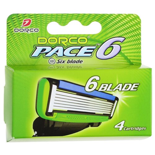 DORCO Сменные кассеты для бритья PACE 6, 4шт