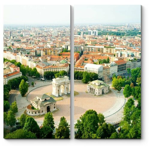Модульная картина Панорама летнего Милана 70x70