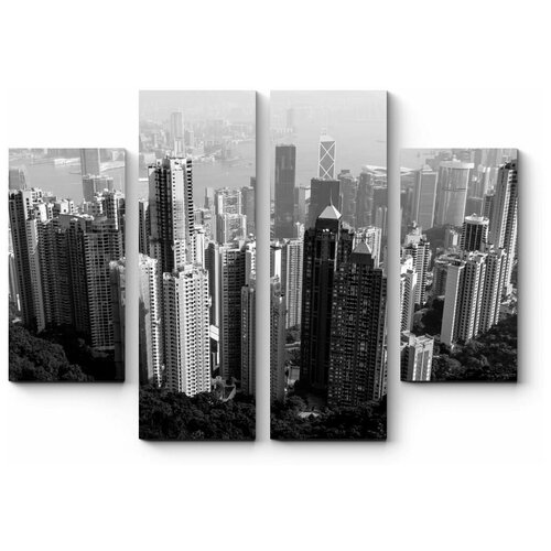 Модульная картина Монохромный Гонконг100x75