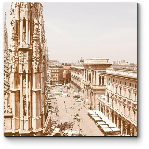 Модульная картина Винтажное фото Милана 140x140