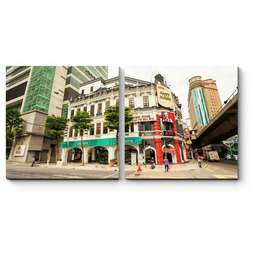 Модульная картина На улицах Куала-Лумпур50x25