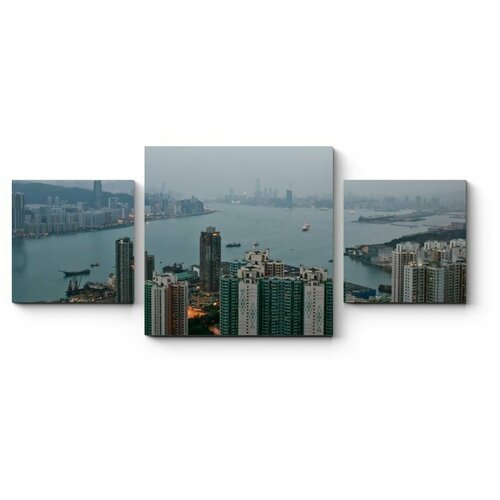 Модульная картина Пробуждающийся Гонконг160x69