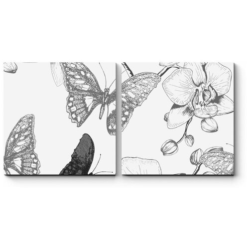 Модульная картина А бабочкам снятся цветы. 170x85