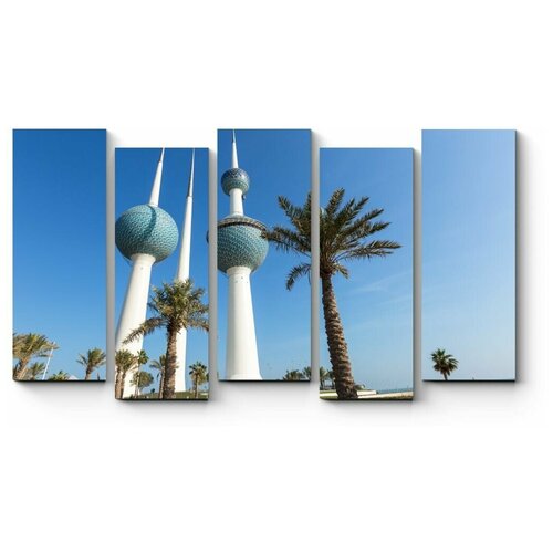 Модульная картина Кювейтские башни и пальмы140x81