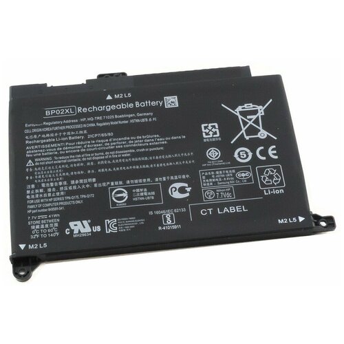Аккумуляторная батарея (аккумулятор) BP02XL для ноутбука HP 15-AU 15-AW 7.7V 4400mAh черная