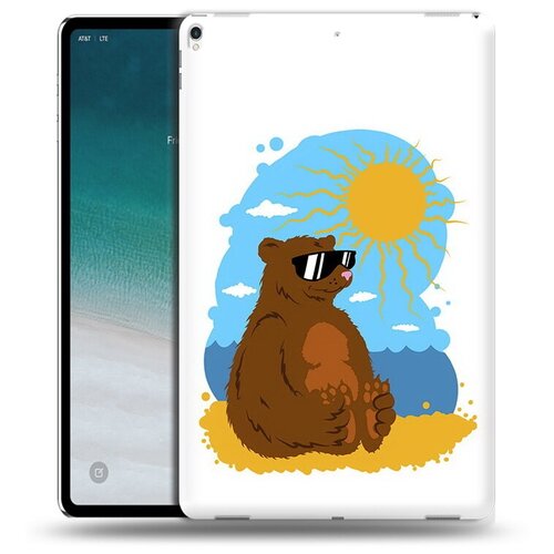 Чехол задняя-панель-накладка-бампер MyPads медведь на чиле для iPad Pro 12.9 (2018) A1895/A1983/A2014 противоударный