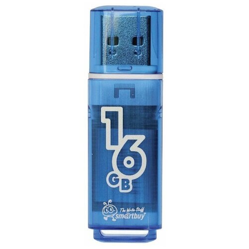 Флэш-диск 16 GB, SMARTBUY Glossy, USB 2.0, синий, SB16GBGS-B