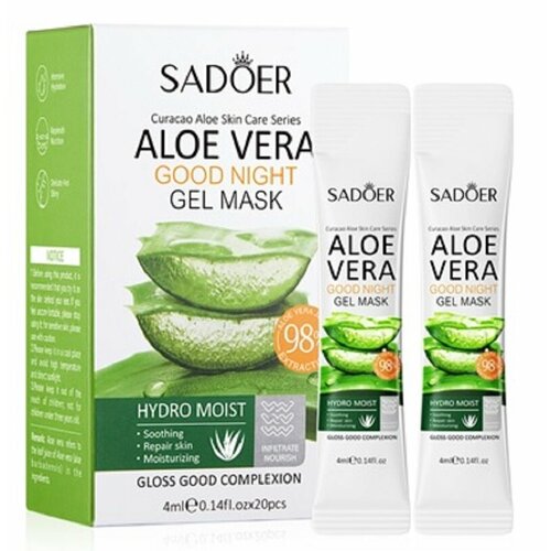 Sadoer Маска для лица ночная Aloe Vera 4мл*20шт