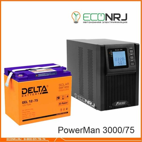 ИБП POWERMAN ONLINE 3000 Plus + Delta GEL 12-75