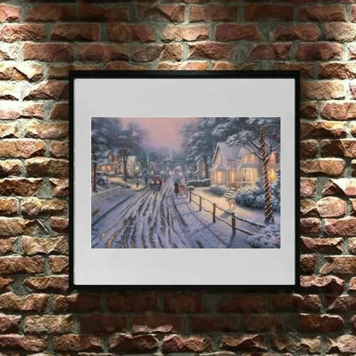 Постер "Зима на уютной улице ретро" Cool Eshe из коллекции "Интерьеры на любой вкус", А4