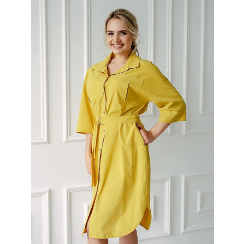 Платье  Текстильный Край, размер 50, желтый