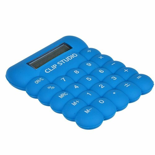 Калькулятор 8-разр. с мягким силиконовым корп, 7,4х9,7см, пластик, 4 цв