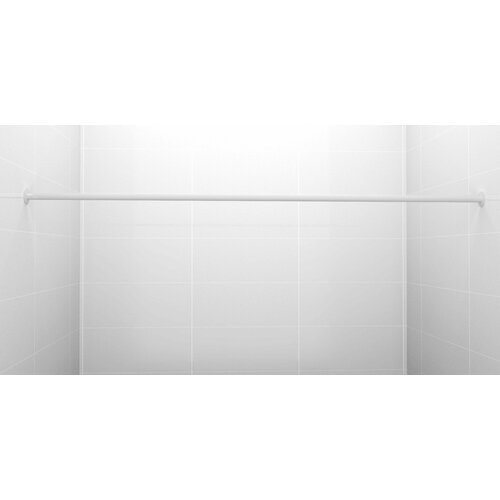 Карниз для ванной 180см (Штанга 20мм) Прямой Усиленный, цельный из нержавейки белого цвета