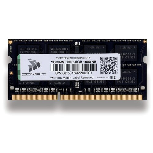 Модуль памяти Compit DDR3 8Гб SO-DIMM 1600 1.5V CMPTDDR38GBSD160015