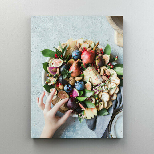 Интерьерная картина на холсте "Фруктовый букет" для кухни, кафе и ресторанов, размер 30x40 см