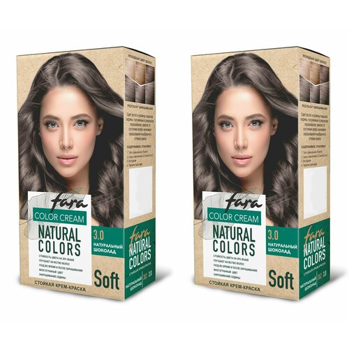 Fara Стойкая крем-краска для волос Natural Color Soft 302 натуральный шоколад, 90 мл, 2 шт