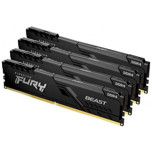 Kingston Модуль памяти DRAM 64GB 3200MHz DDR4 CL16 DIMM Kit 4x16Gb FURY Beast Black KF432C16BB1K4 64