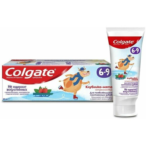 Зубная паста детская, Colgate, арбуз, без фторида, для детей от 6 до 9 лет, 60 мл