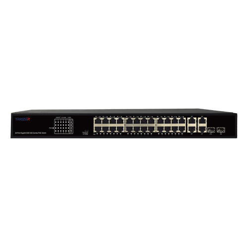 Коммутатор Trassir TR-NS14282С-370-24POE, количество портов: 24x1 Гбит/с (TR-NS14282С-370-24POE)