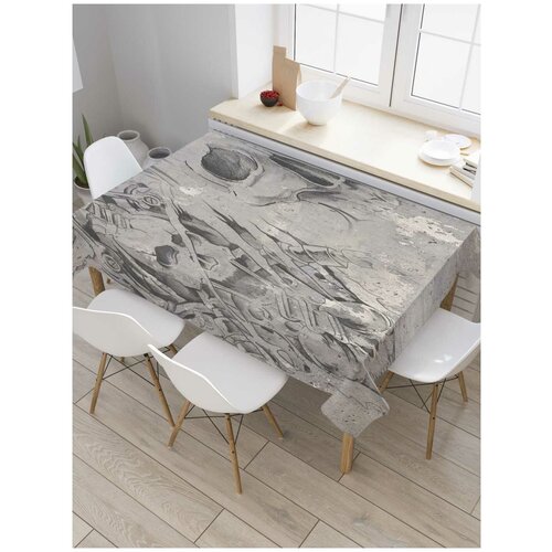 Скатерть прямоугольная JoyArty на кухонный стол "Смертельный взгляд" из оксфорда, 180x145 см