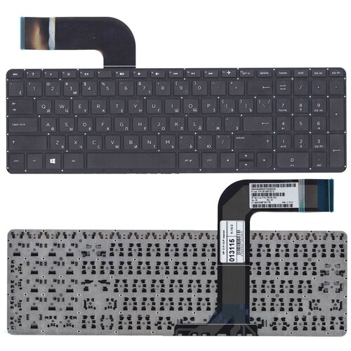 Клавиатура для ноутбука HP Pavilion 15-p158nr черная, без рамки, плоский Enter