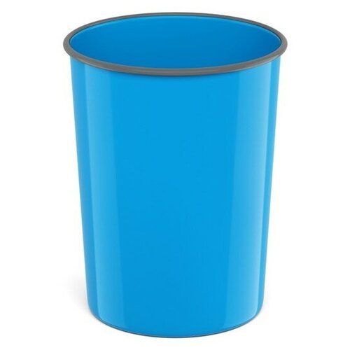 Корзина для бумаг и мусора 13.5 литров "Bubble Gum", литая, голубая