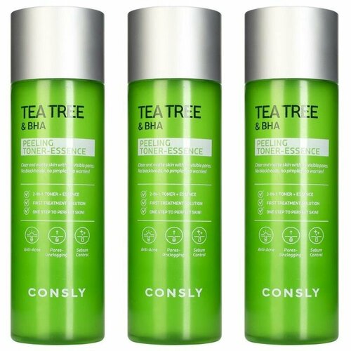 CONSLY Пилинг-тонер отшелушивающий с чайным деревом и салициловой кислотой Tea Tree and Salicylic Acid, 200 мл, 3 шт