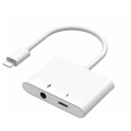 Переходник WiWU LT01 Pro Lightning to Lightning + 3,5mm Audio Adapter White