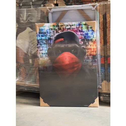 Картина на холсте Обезьяна в бандане DJ Monkeys 50х70см