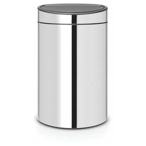 Мусорный бак Touch Bin New (40 л), Стальной полированный, 112881