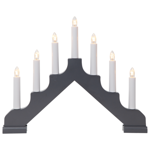 Светильник-горка рождественская ADA (серый) на 7 свечей, 37х30 см, STAR trading 286-16-1