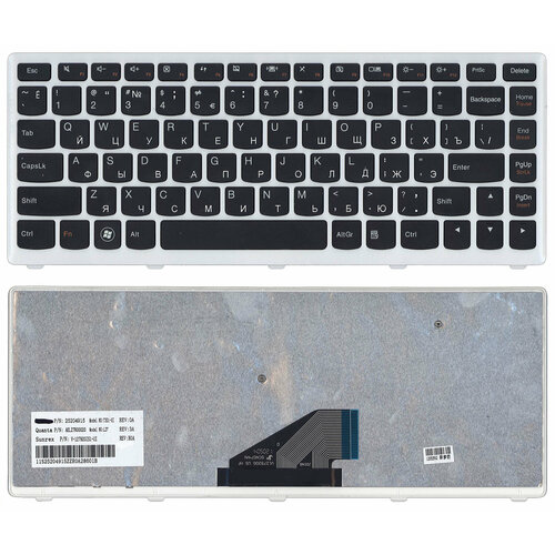 Клавиатура для Lenovo NSK-BCDSQ русская, черная с белой рамкой