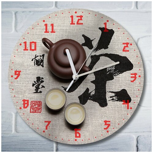 Настенные часы УФ чайная (чай, чашка, церемония, азия, китай) - 224