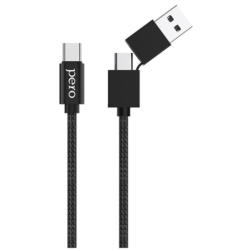 Аксессуар Pero DC-07 Universal 2in1 USB-A/PD - Type-C 1.0m PRDC-07UTT1MB