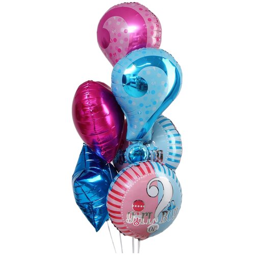 Набор воздушных шаров Страна Карнавалия Мальчик-девочка, голубой/розовый, 6 шт.