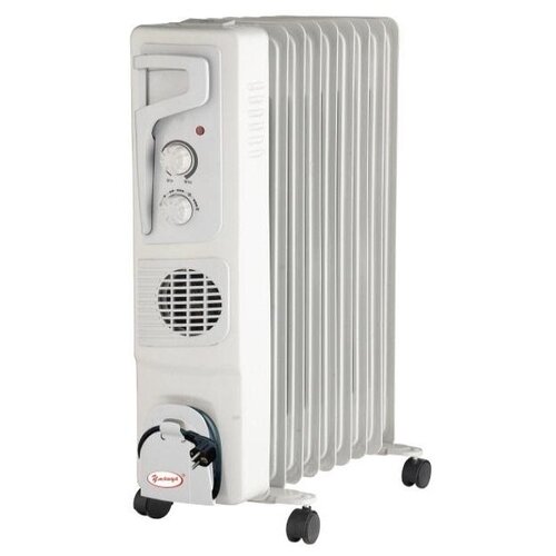 Масляный радиатор "Умница" ОМВ-9с-2,4кВт 9 секций с вентилятором, серый цвет.