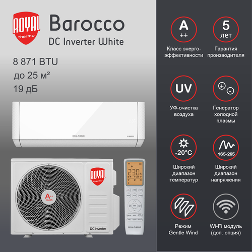 Royal Thermo Barocco DC Inverter RTBI-09HN8/WHITE c Wi-Fi