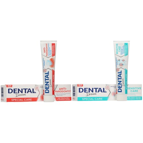 DENTAL DREAM Зубная паста для чувствительных зубов Special care Sensitive 75 МЛ и Зубная паста комплексного действия Special care Anti-paradontit 75МЛ