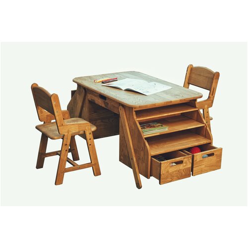 Стол детский деревянный, растущий стол, регулируемый стол, стол-трансформер для детей от 2 до 12 лет. Термодрево