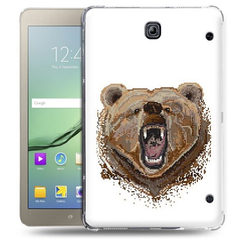 Чехол задняя-панель-накладка-бампер MyPads пиксельный медведь для Samsung Galaxy Tab S2 8.0 SM-T710/T715 противоударный
