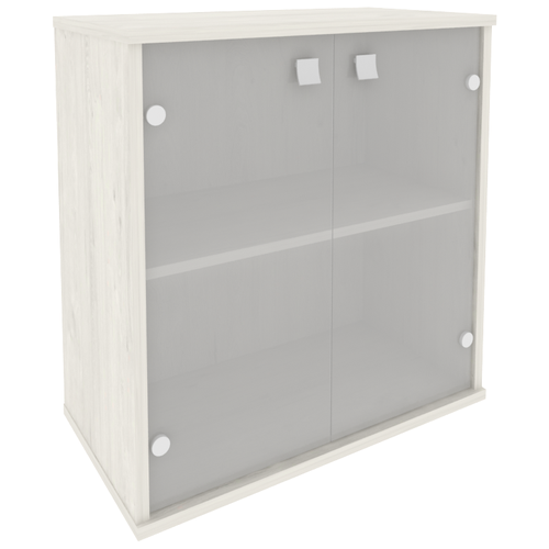 Шкаф для документов низкий широкий (2 низкие двери стекло) Style Riva Л. СТ-3.2 Дуб Наварра 778х410х828