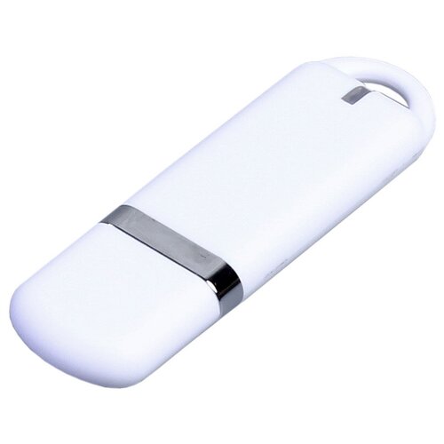 Классическая флешка soft-touch с закругленными краями (16 Гб / GB USB 2.0 Белый/White 005 Flash drive PL100)
