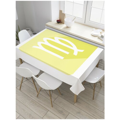 Скатерть прямоугольная JoyArty на кухонный стол "Символ Девы" из оксфорда, 120x145 см